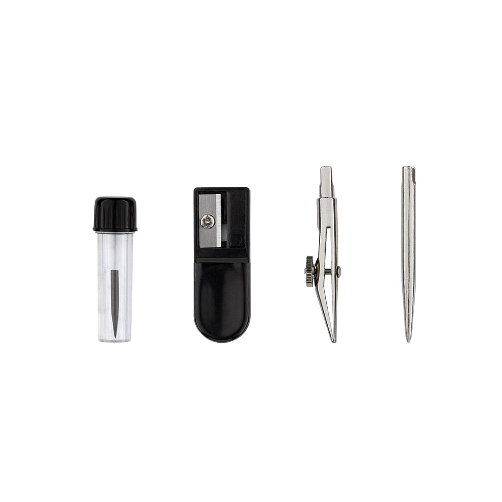 COMPASSO TÉCNICO METÁLICO - TIRA LINHA -5 PEÇAS