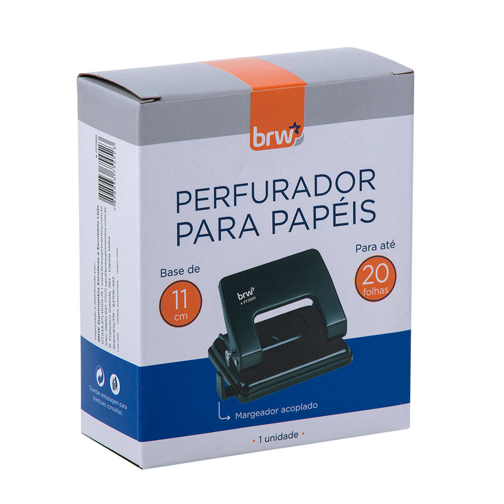 PERFURADOR DE METAL 2 FUROS PARA ATÉ 20 FOLHAS
