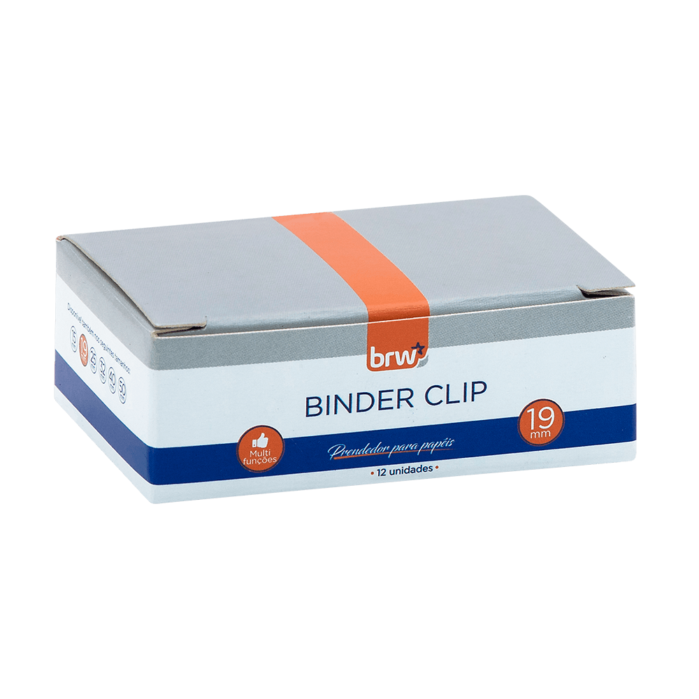 Binder Clip 19mm Caixa com 12un